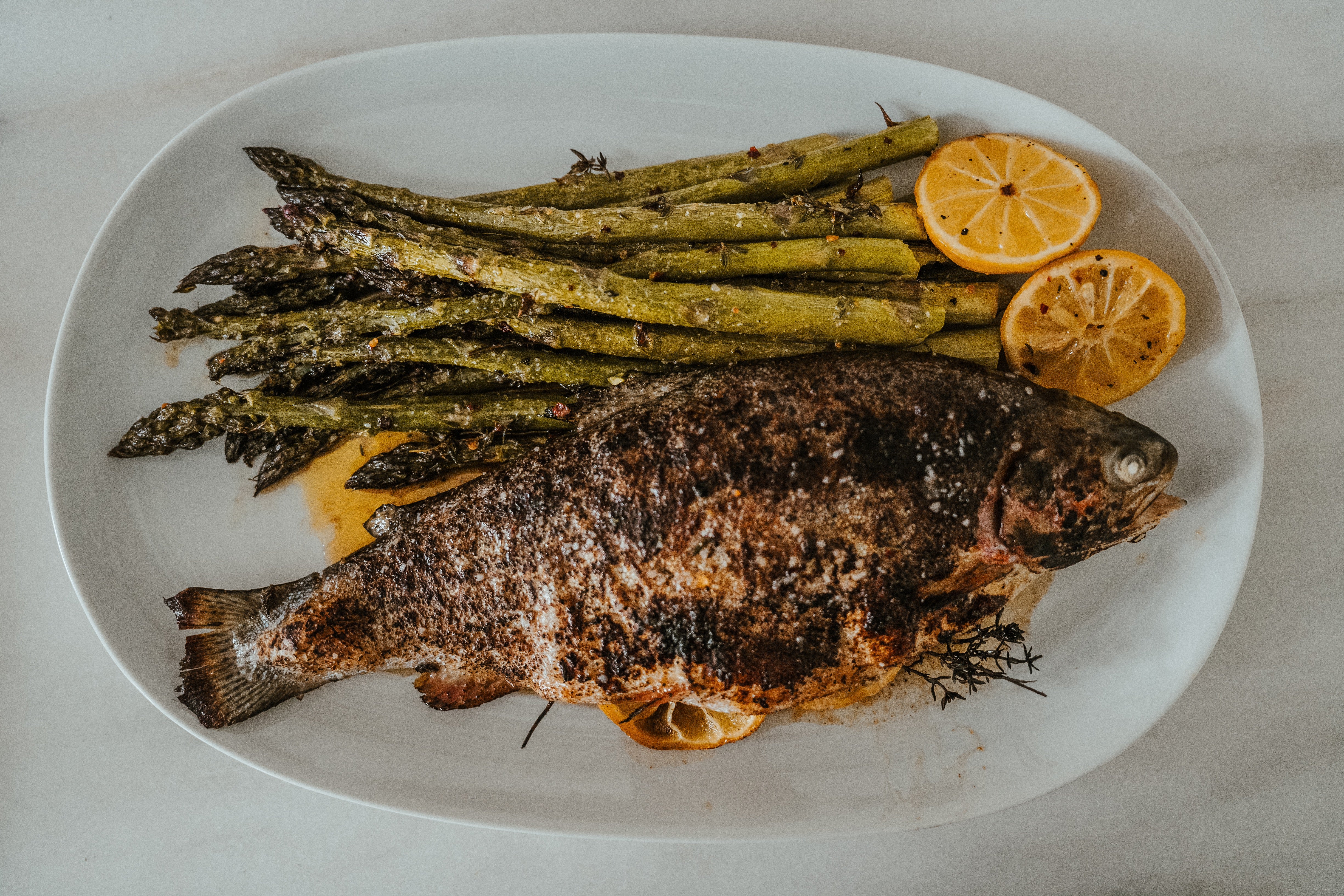 Roasted Steelhead Trout with Lemon Thyme Asparagus – Hudson Valley ...